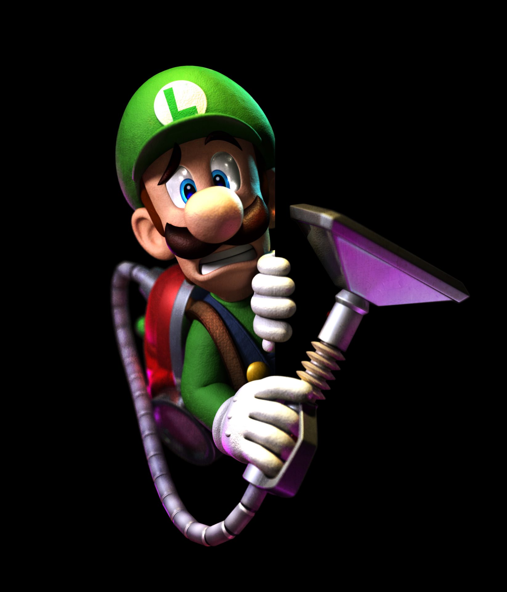 Scared Luigi Holding Poltergust 5000 – Game Climate
